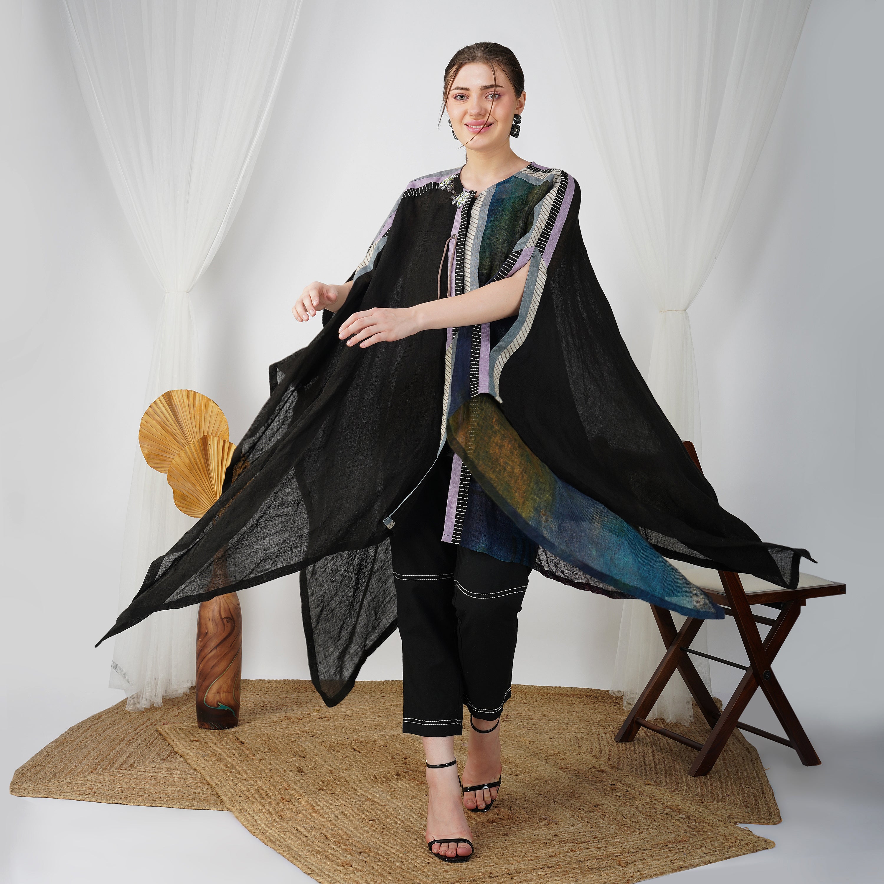 Digital Print Jacket Dress Set – Women's Handcrafted Linen | VIVIR ...